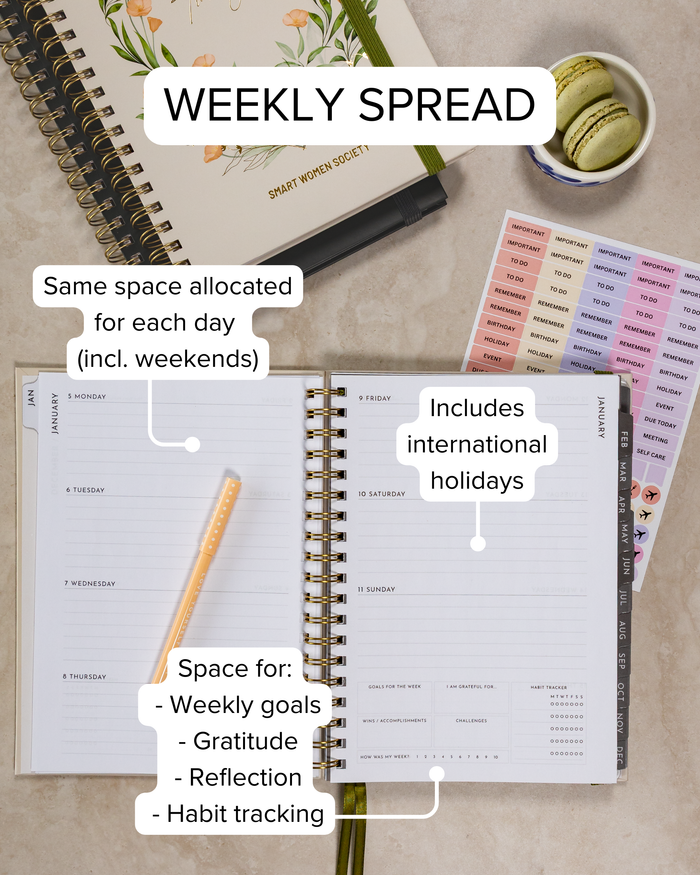 Smart Women Society - B5 Week-to-View - 2026 Calendar Year Diary/Plann ...